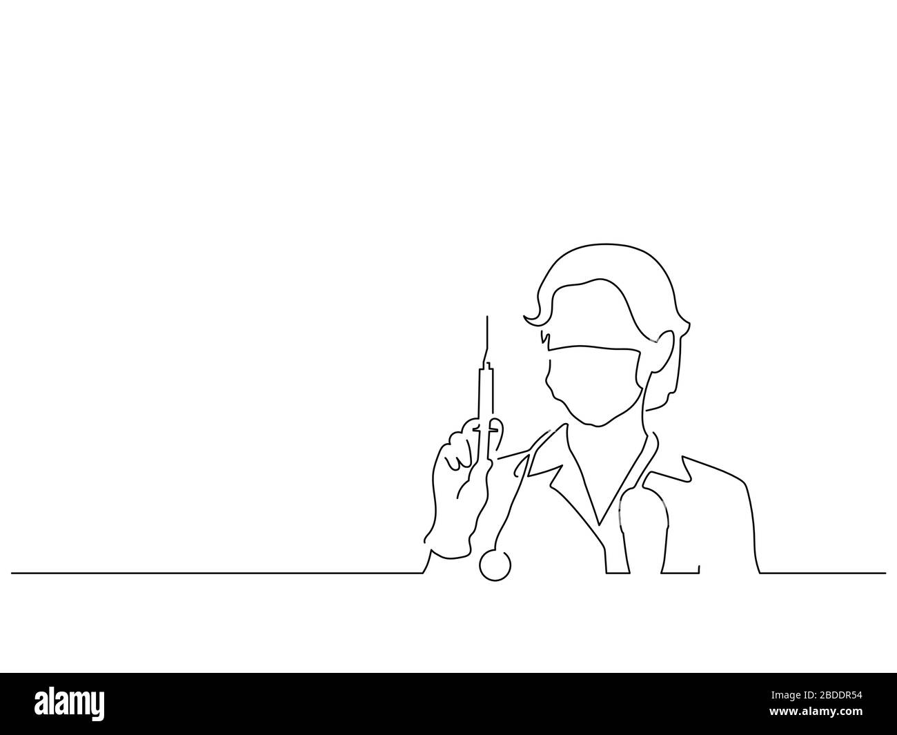 Doctors isolated line drawing, vector illustration design. Medicine ...