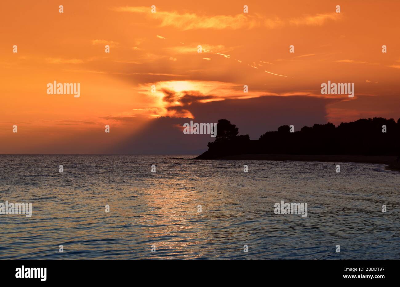 Beautiful summer sea sunset landscape Stock Photo - Alamy