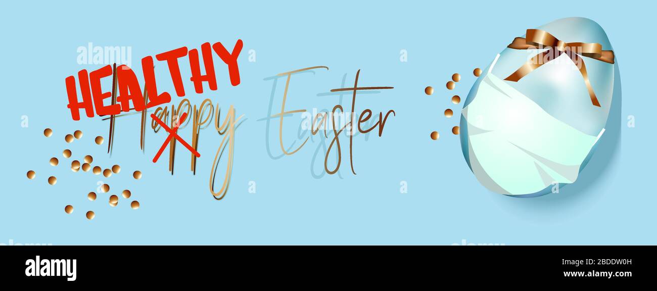 Easter banner or greeting card. Have a healthy and happy easter. egg in ...