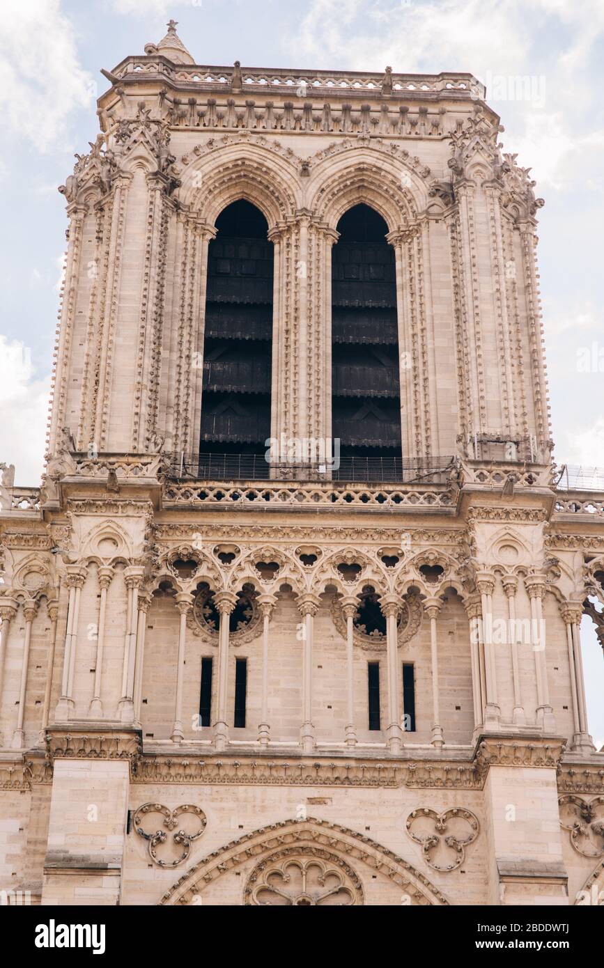 Architectural fragments of Reims Notre-Dame cathedral. Notre-Dame de ...