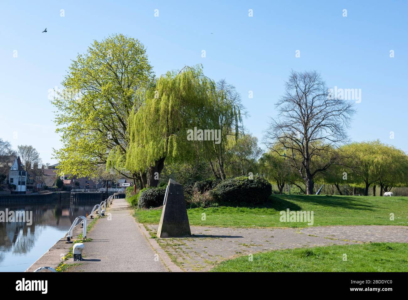 Riverside Park in Newark on Trent, captured during the Covid-19 ...
