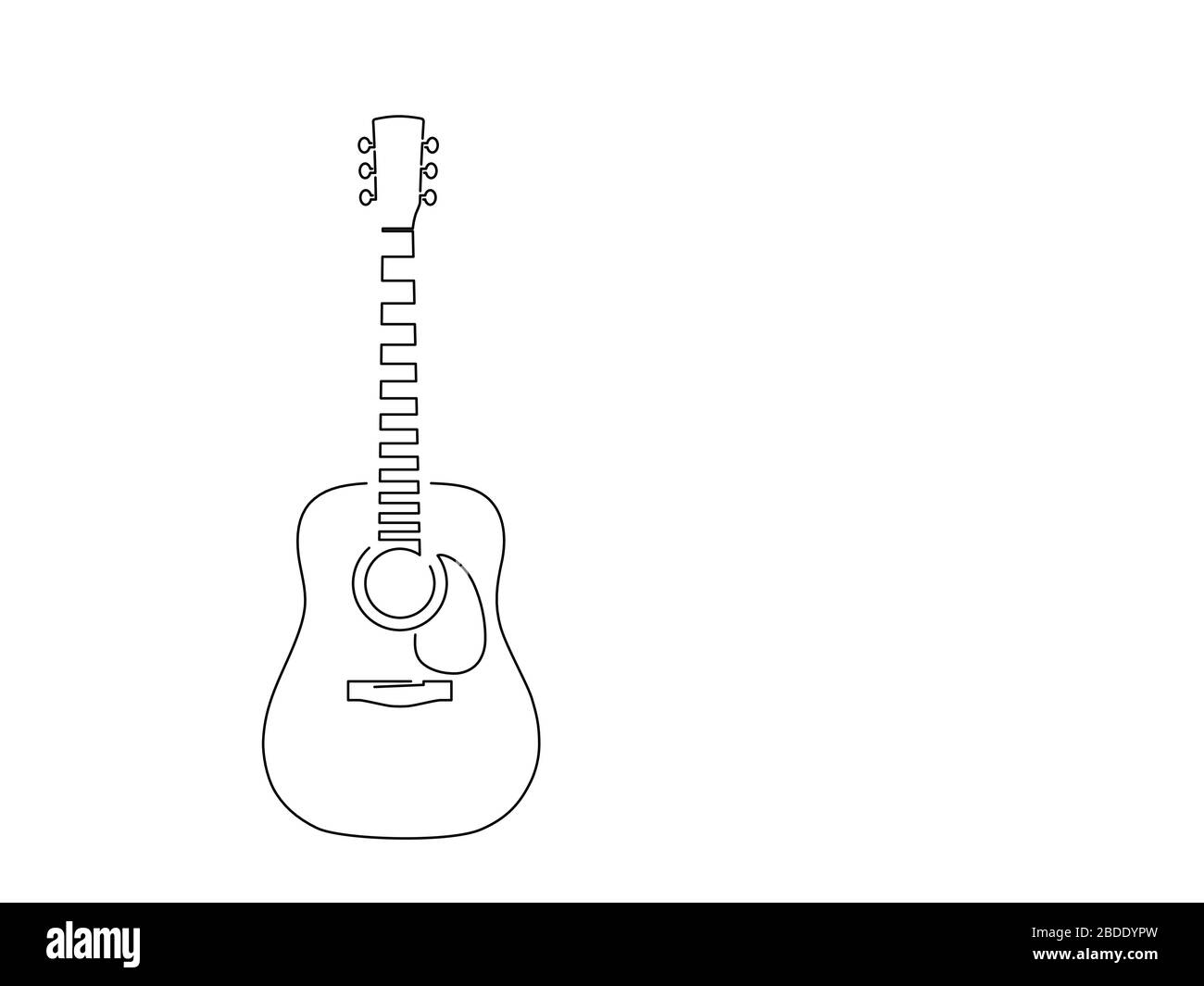 Guitar isolated line drawing, vector illustration design Stock Vector ...