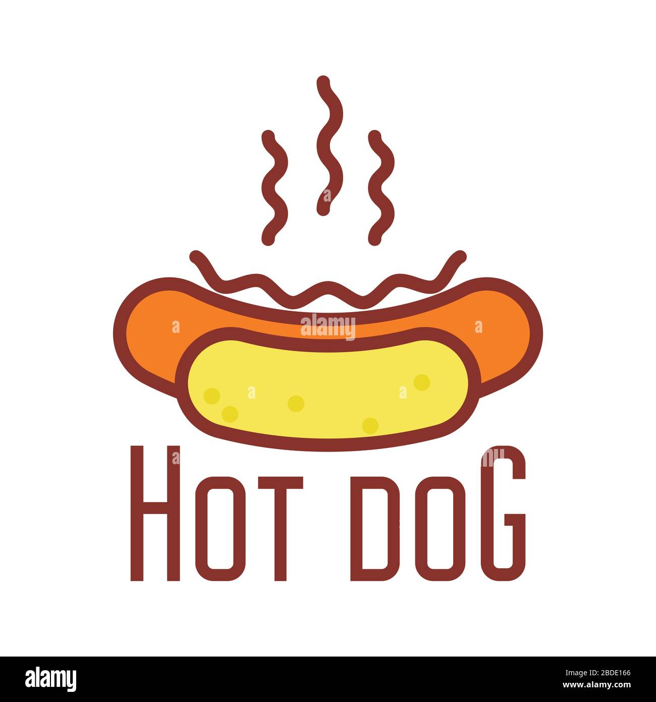 Hot dog icon - street food emblem with hotdog, line style Stock Vector ...