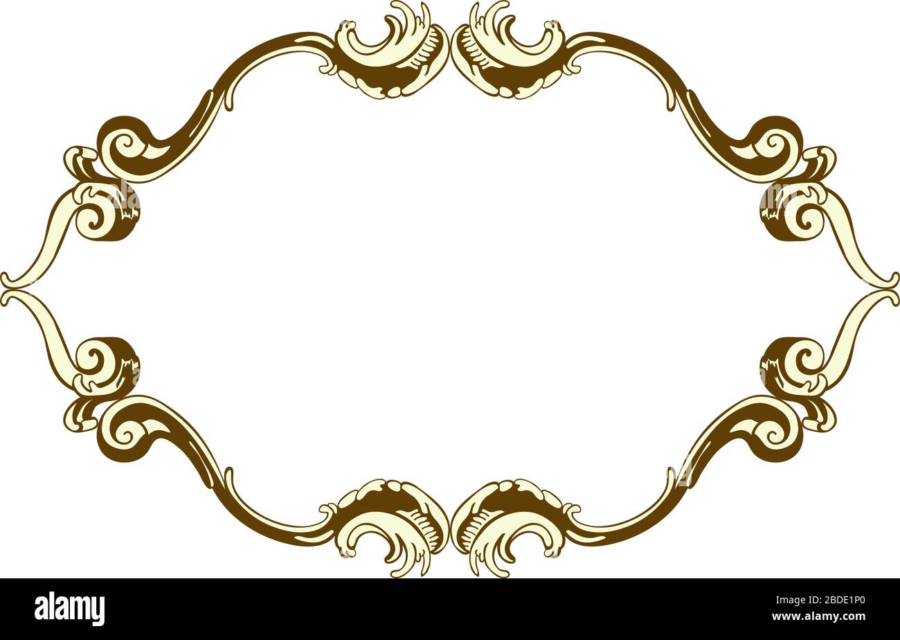 Vintage Frame With Retro Ornament Elements in Antique Rococo Style ...