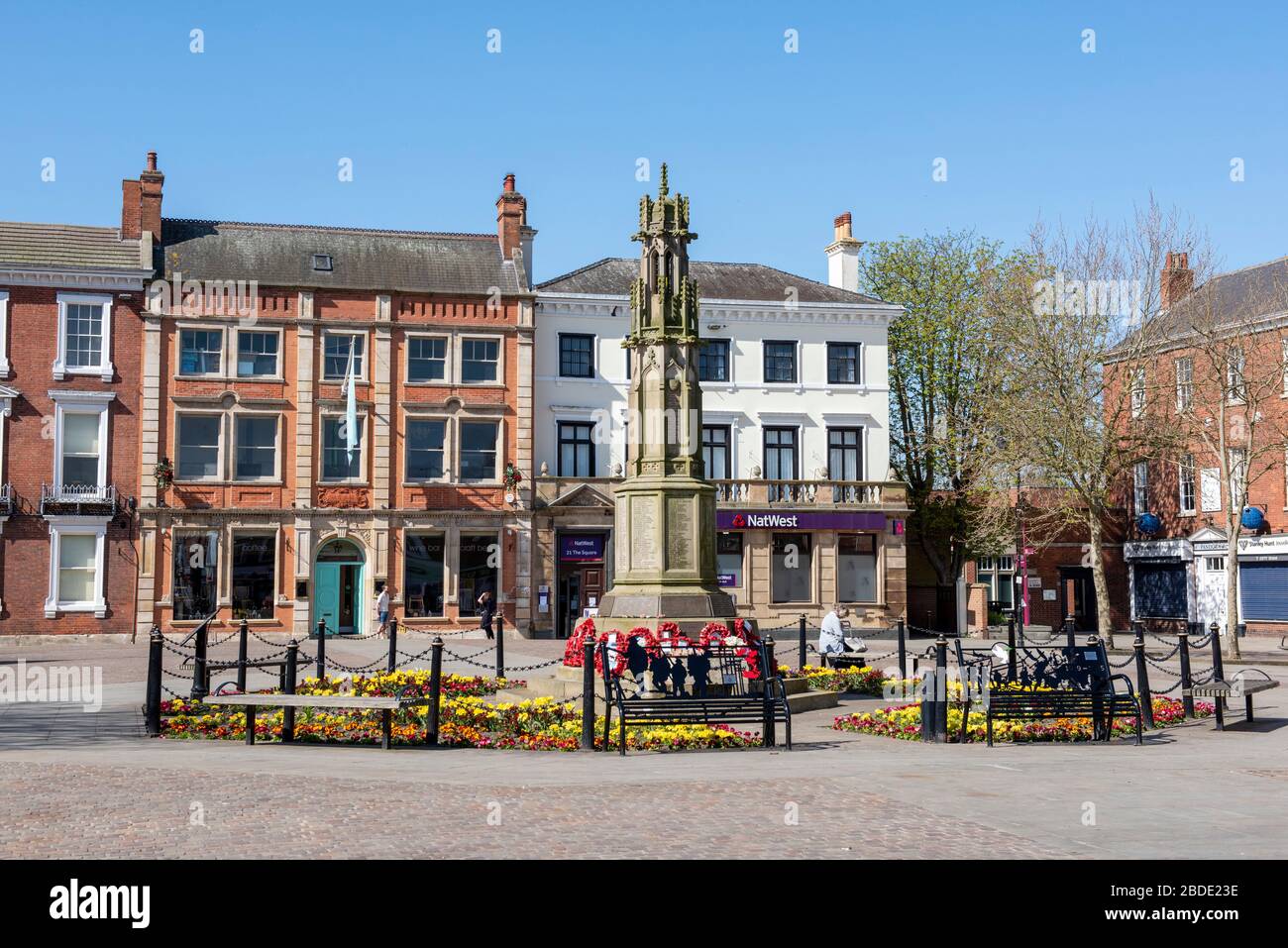 Market Square in Retford Town Centre, captured during the Covid-19 ...