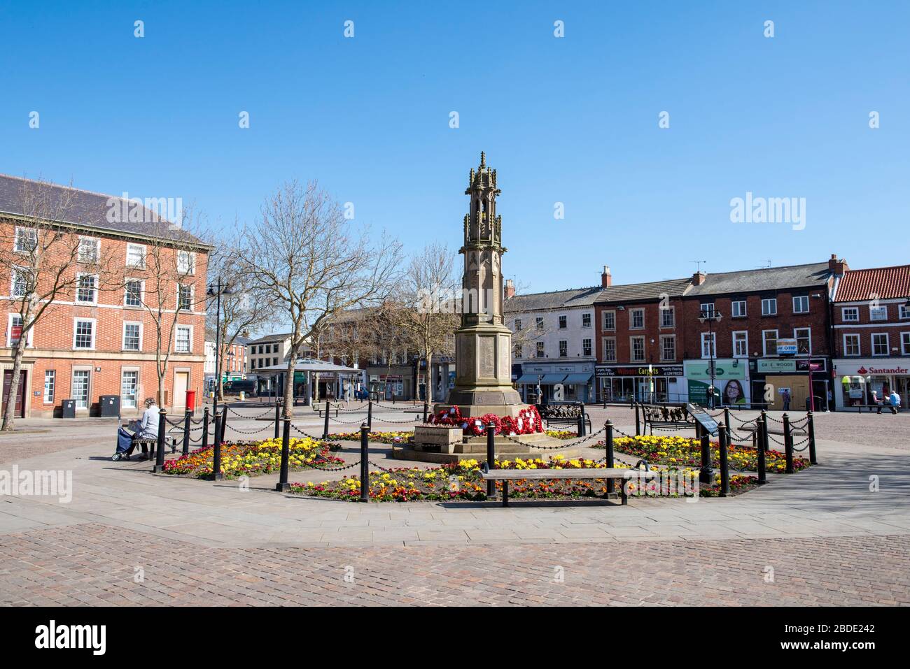 Market Square in Retford Town Centre, captured during the Covid-19 ...