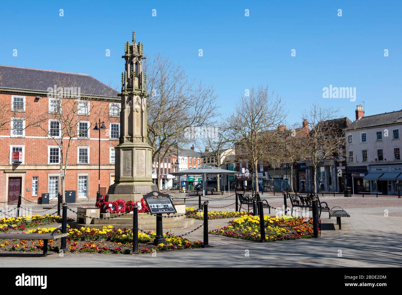 Market Square in Retford Town Centre, captured during the Covid-19 ...