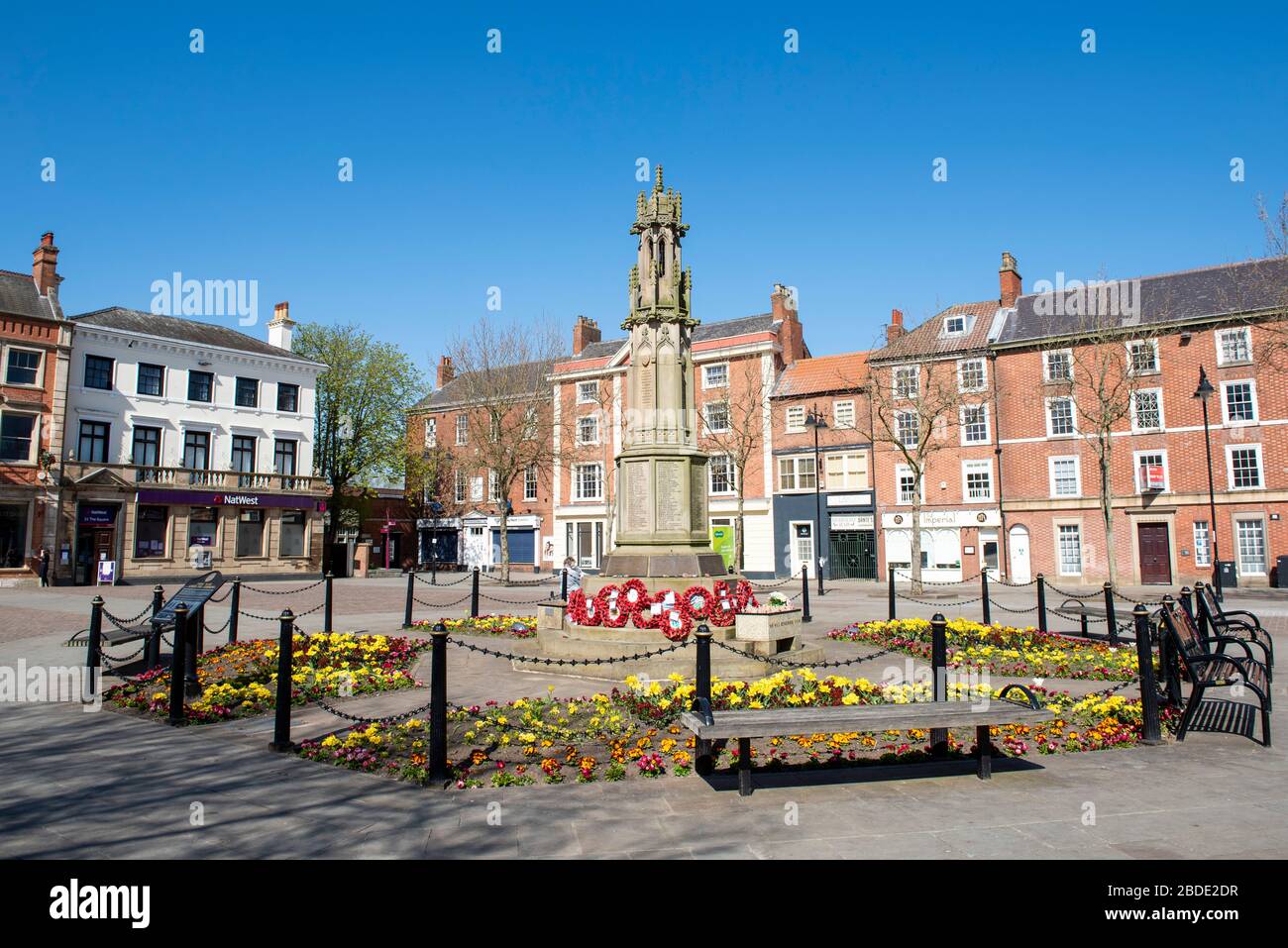 Market Square in Retford Town Centre, captured during the Covid-19 ...