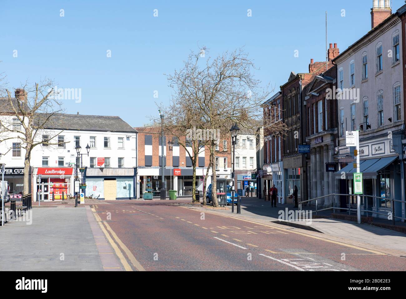 Market Place in Retford Town Centre, captured during the Covid-19 ...