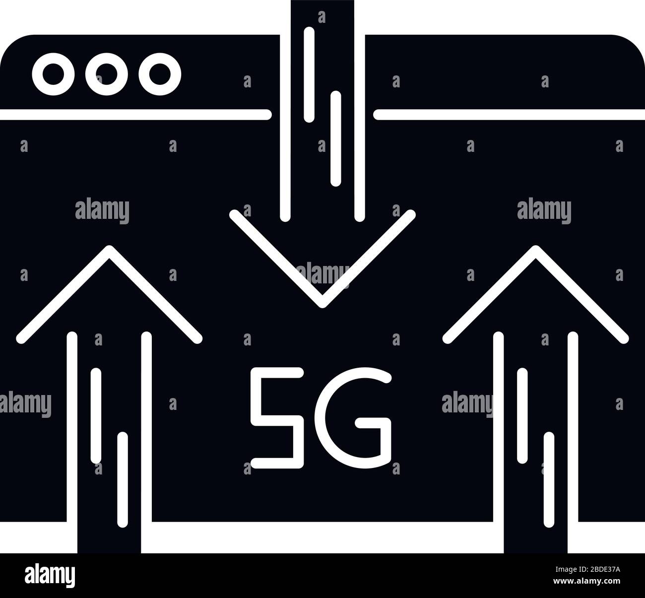 5G web browser black glyph icon. Internet browsing. Wireless technology ...
