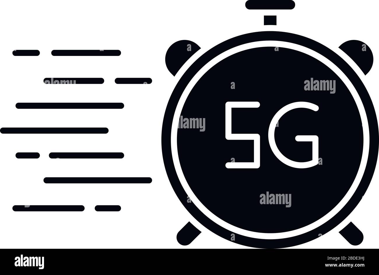 5G fast speed connection black glyph icon. High performance. Mobile ...