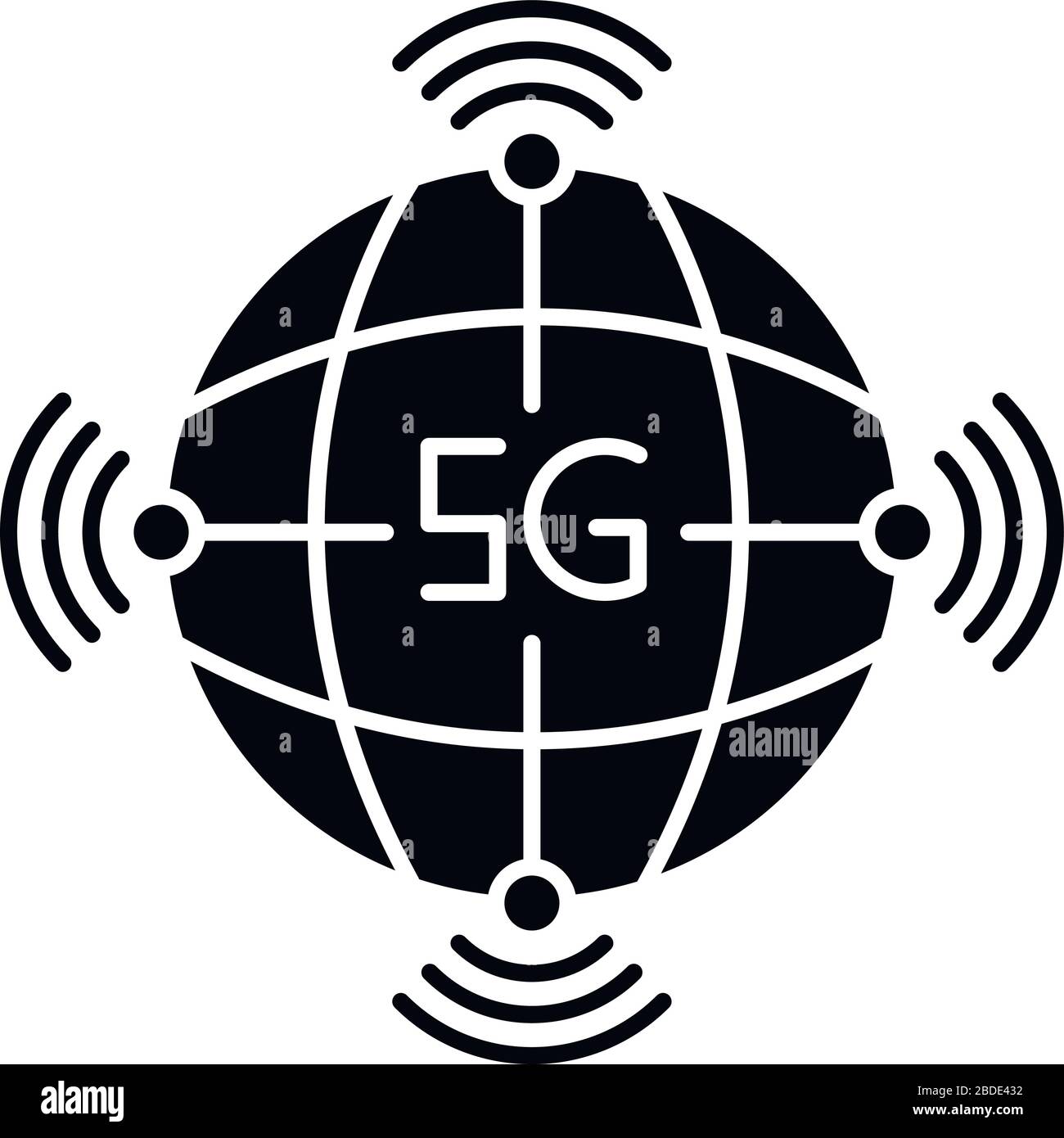5g worldwide availability black glyph icon. Global deployment. Mobile ...