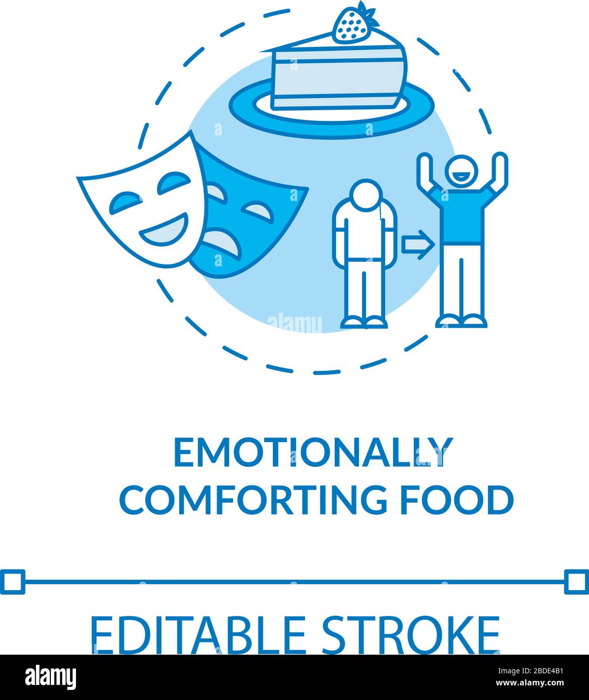 Emotionally comforting food concept icon. Mindful eating, conscious ...