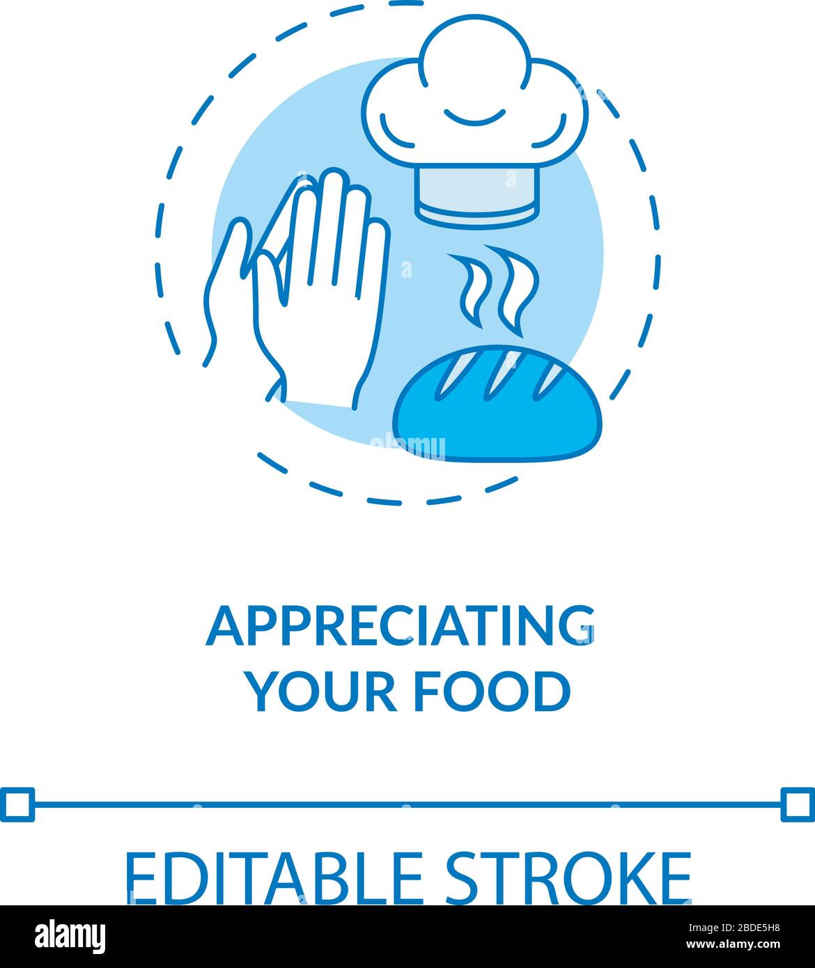 Appreciating your food concept icon. Conscious nutrition, mindful ...