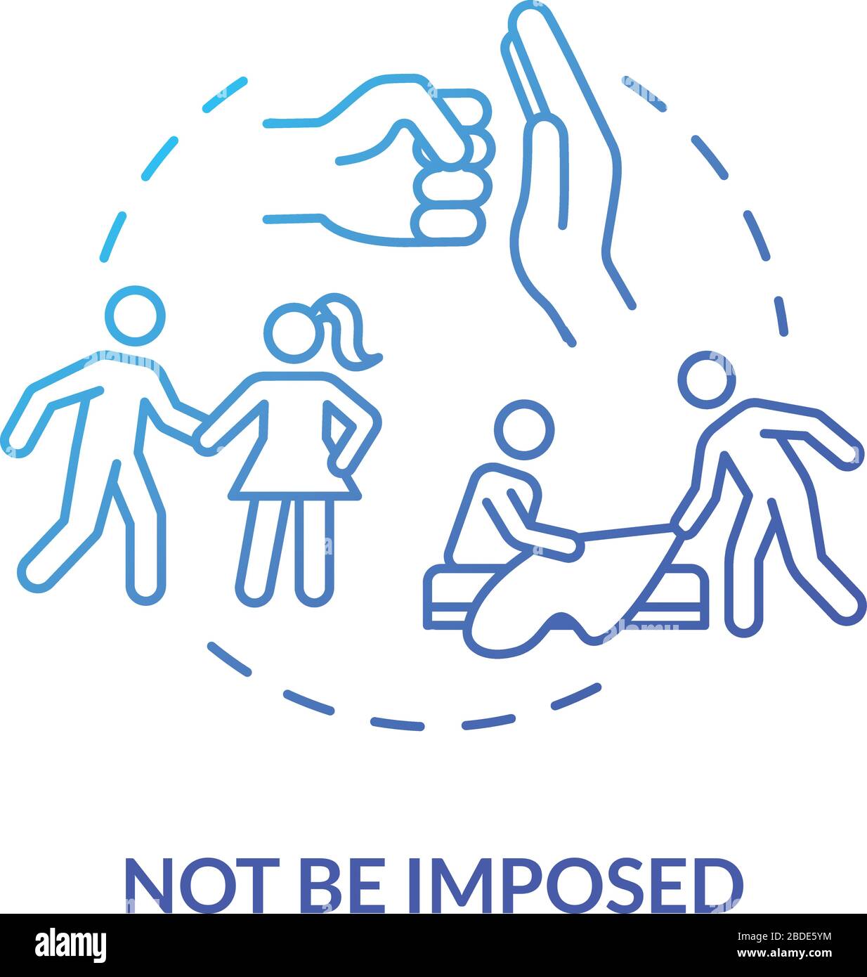 Not be imposed concept icon. Giving friend space. Possession and ...