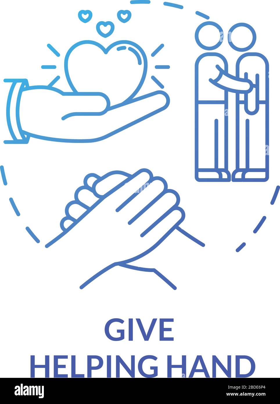 Give helping hand concept icon. Friendship relationship advice. Best ...