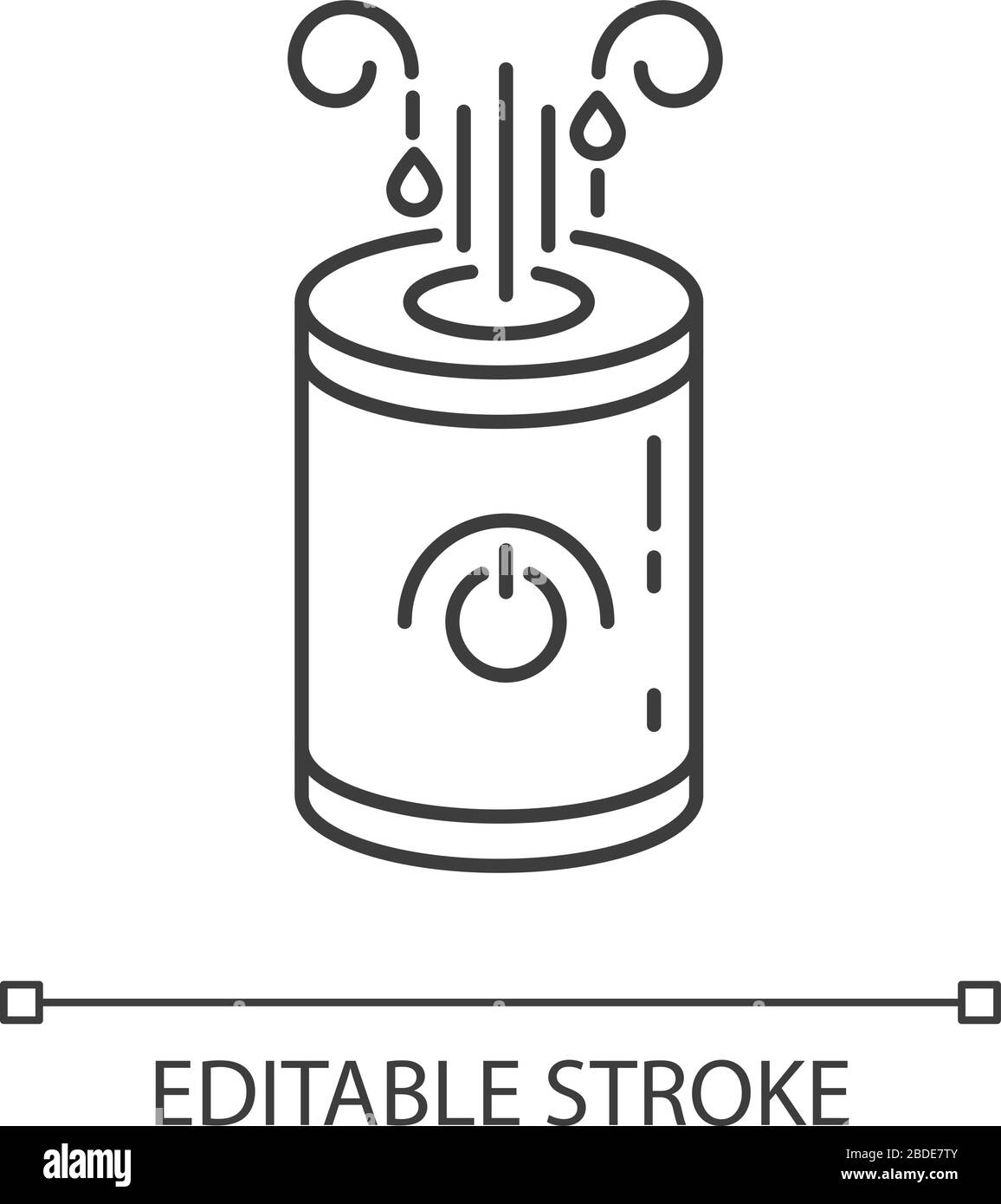 Air cleaning household appliance pixel perfect linear icon. Ionizer ...
