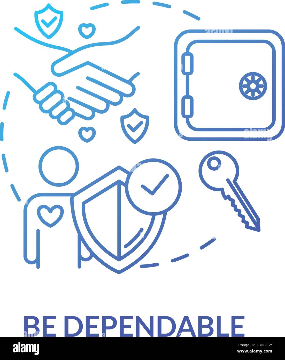 Be dependable concept icon. Friendship and relationships advices. Being ...