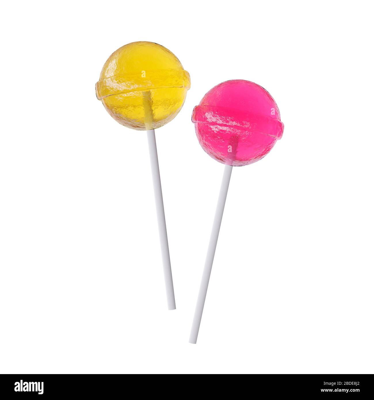 Two lollipops isolated on white background. 3d image Stock Photo - Alamy