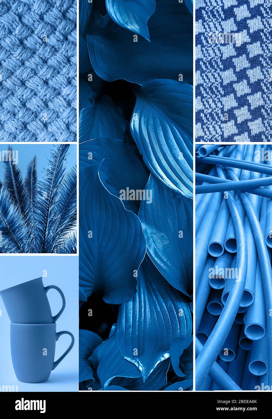 Collage with different images toned in Classic Blue color - colot of ...
