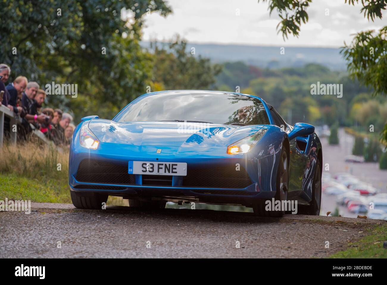 Ferrari 458 at the top of the hill climb at Brooklands Motorsport Day ...