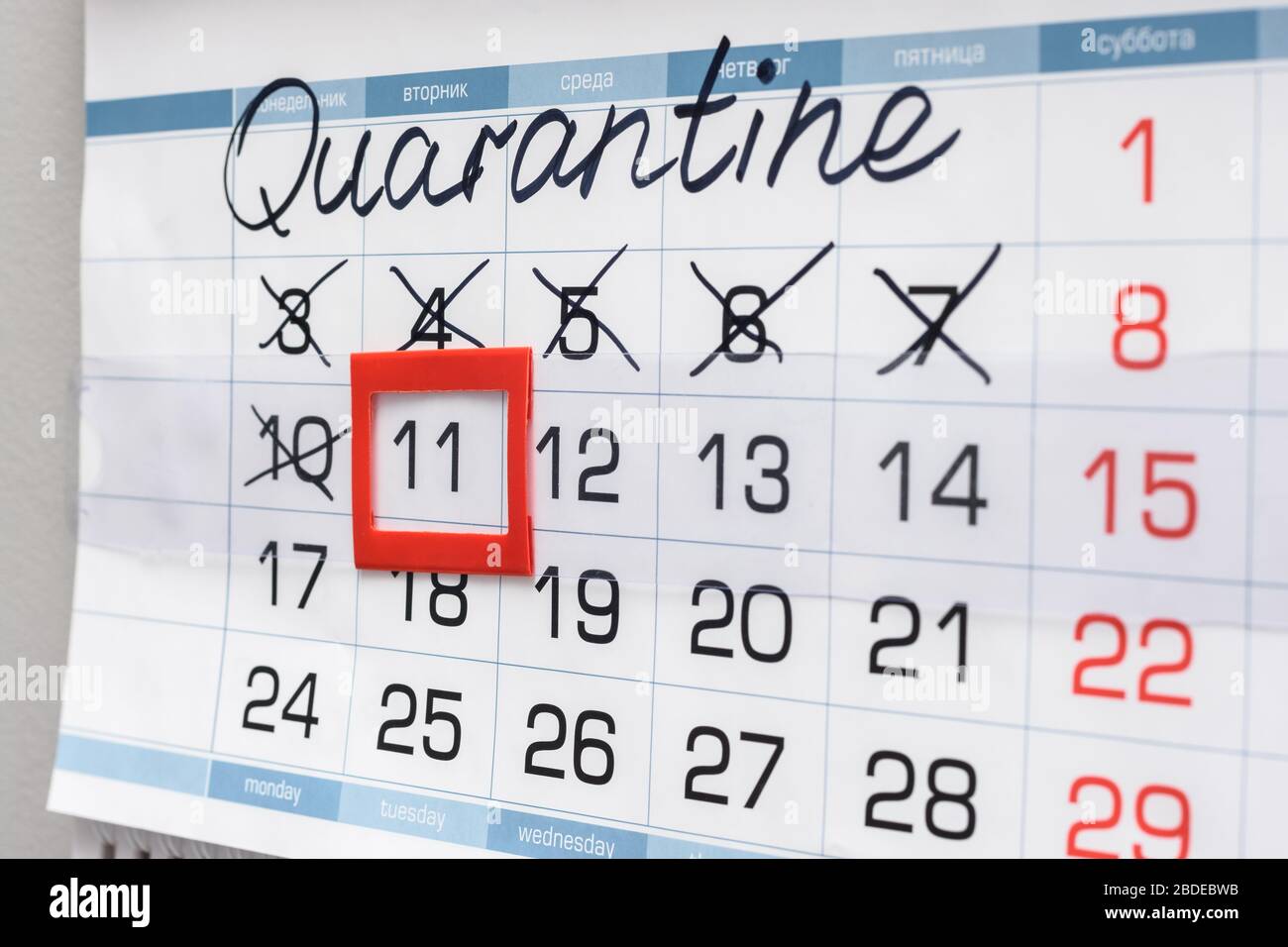 Non-working days are indicated on the calendar due to quarantine Stock ...