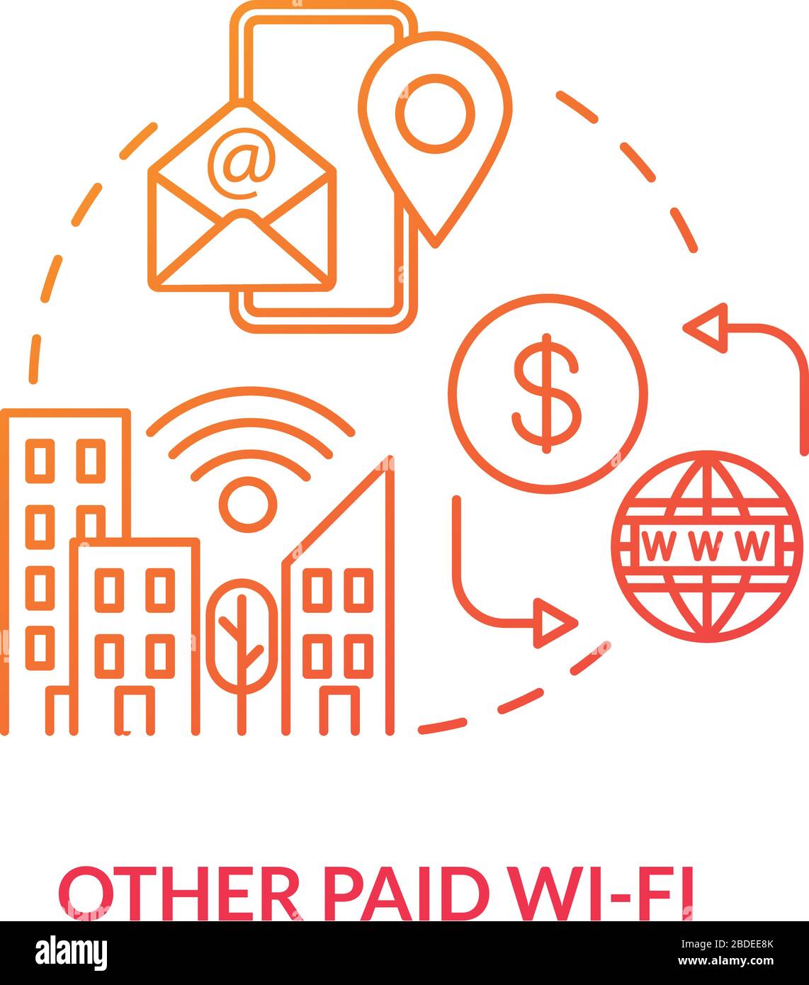 Other paid wifi red concept icon. Free internet zone. Global ...