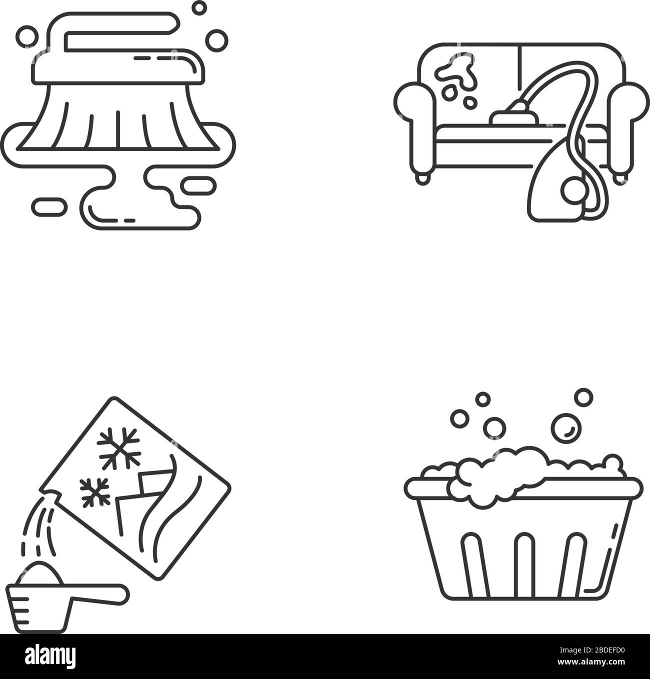 Cleanup Service Pixel Perfect Linear Icons Set Stain Removal Wet