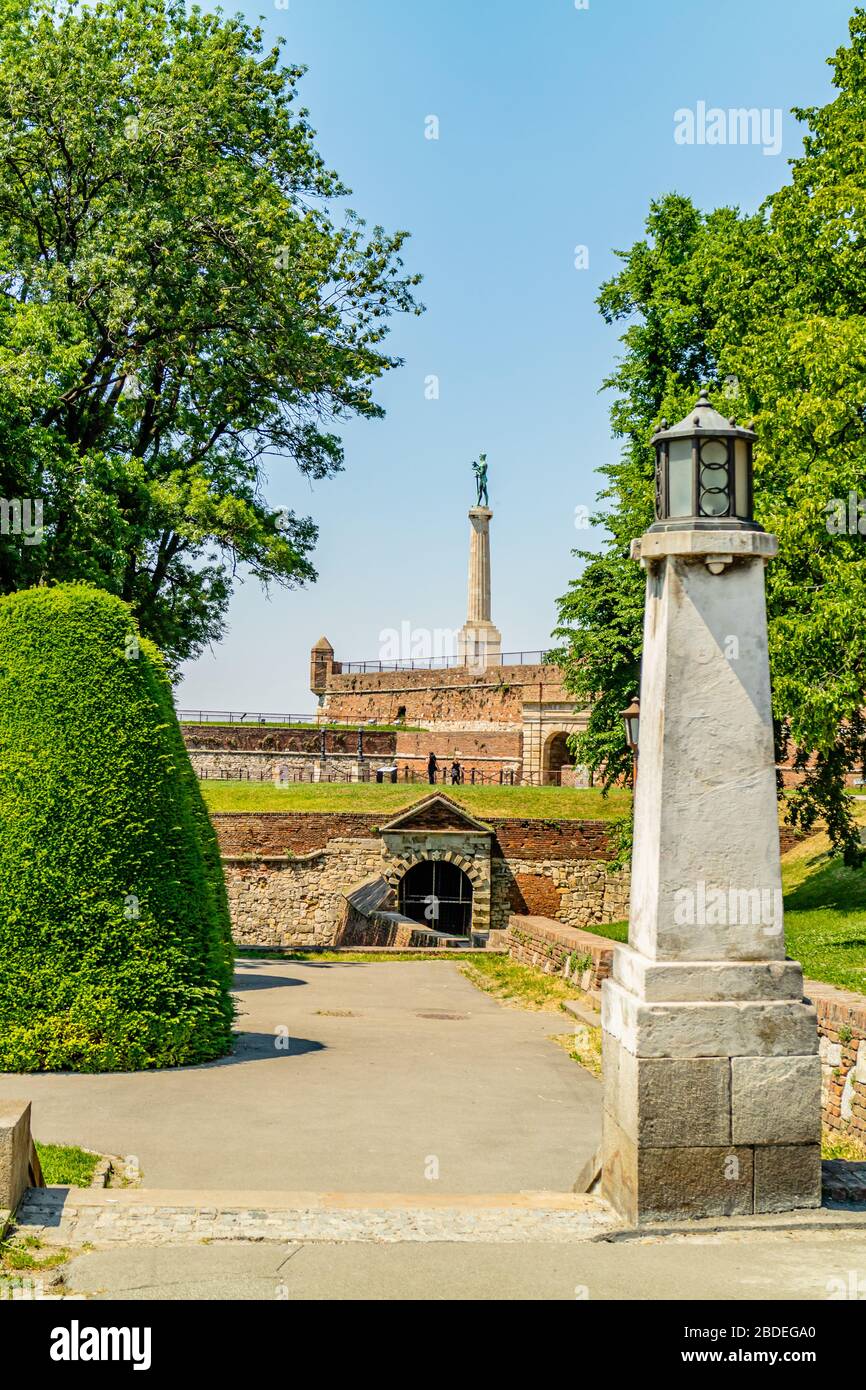 Statue of The Victor, or Pobednik, in Kalamegdan Fortress and park in ...