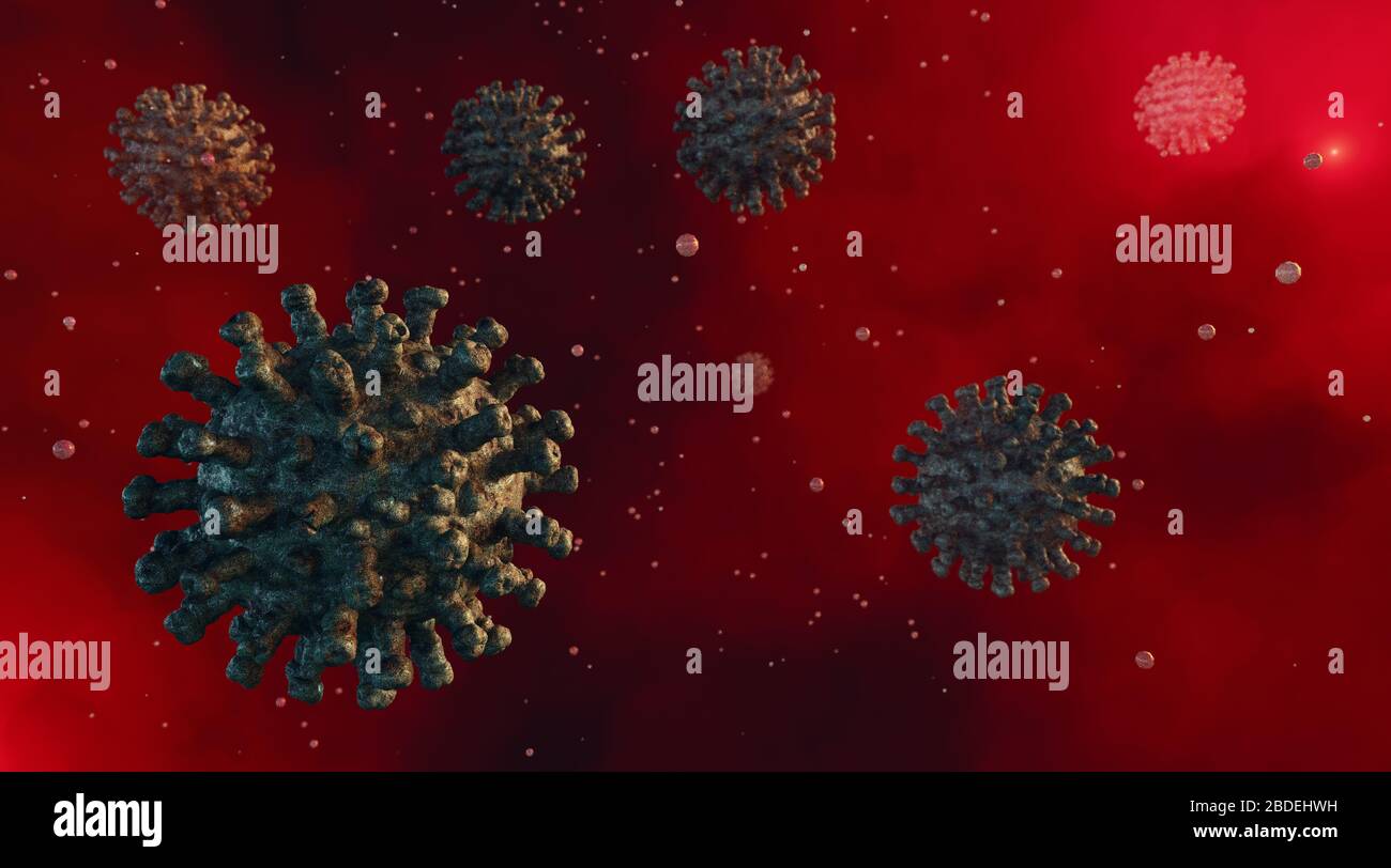 3d illustration of human infection with virus Stock Photo - Alamy