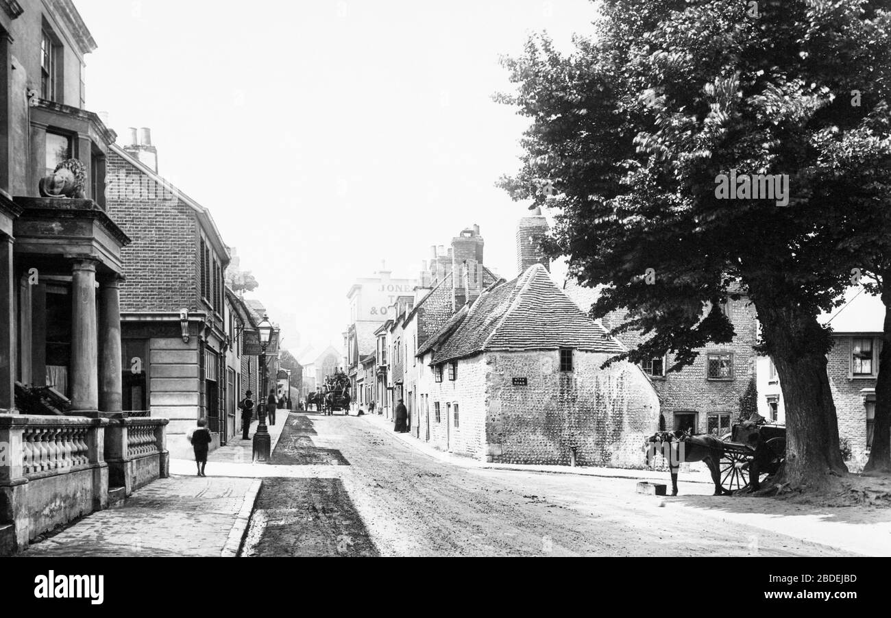 Eastbourne, High Street, Old Town 1890 Stock Photo - Alamy