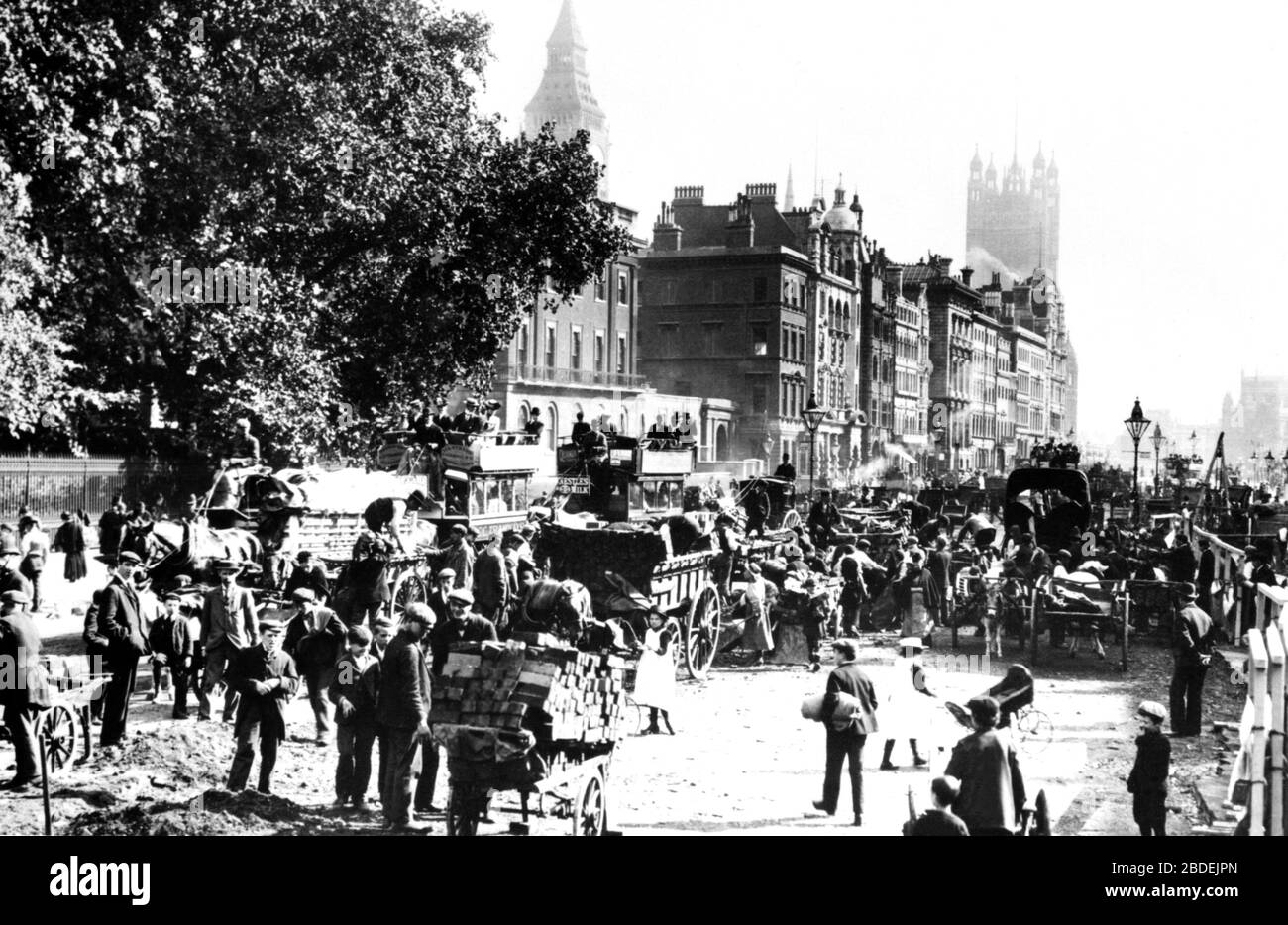 London, Parliament and Whitehall 1880 Stock Photo - Alamy