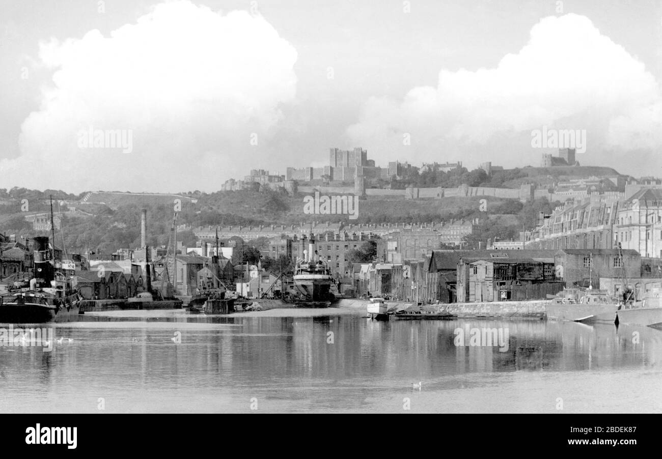 Dover, Wellington Dock and the Castle c1950 Stock Photo - Alamy