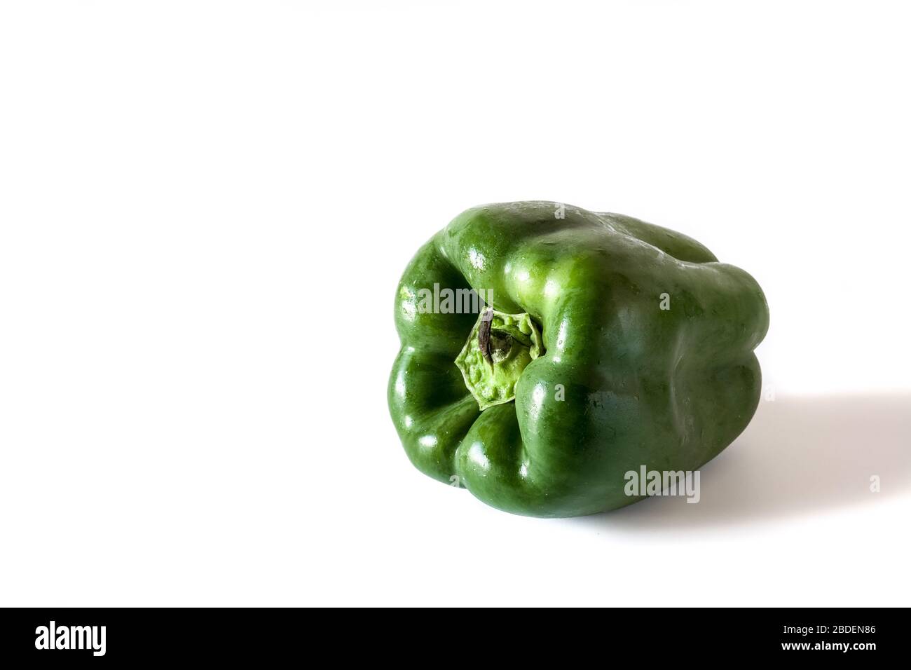 Fresh green pepper isolated on white background Stock Photo - Alamy