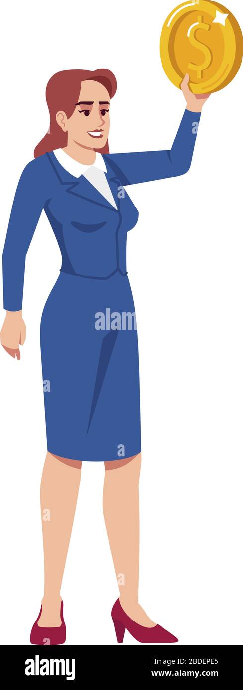 Financial gain celebration semi flat RGB color vector illustration ...