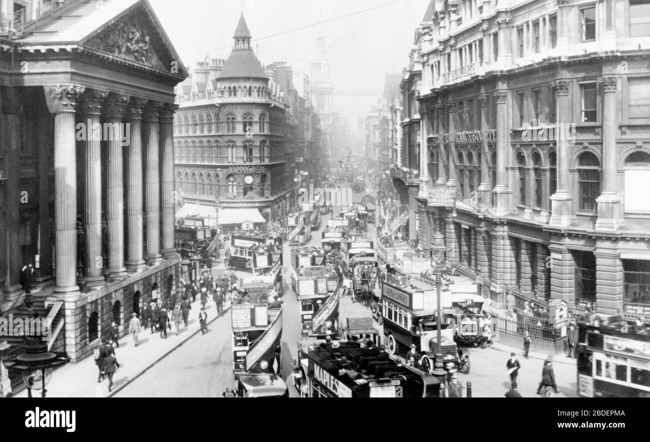 London, Cheapside and Mansion House 1915 Stock Photo - Alamy