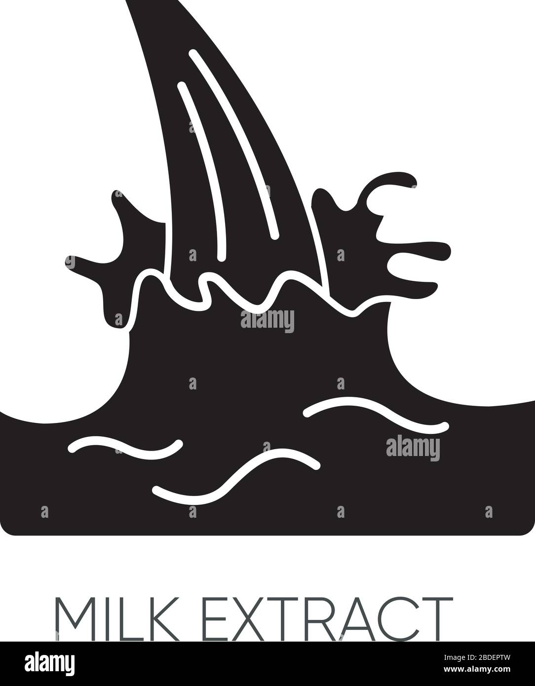 Milk extract black glyph icon. Protein source. Natural skincare ...