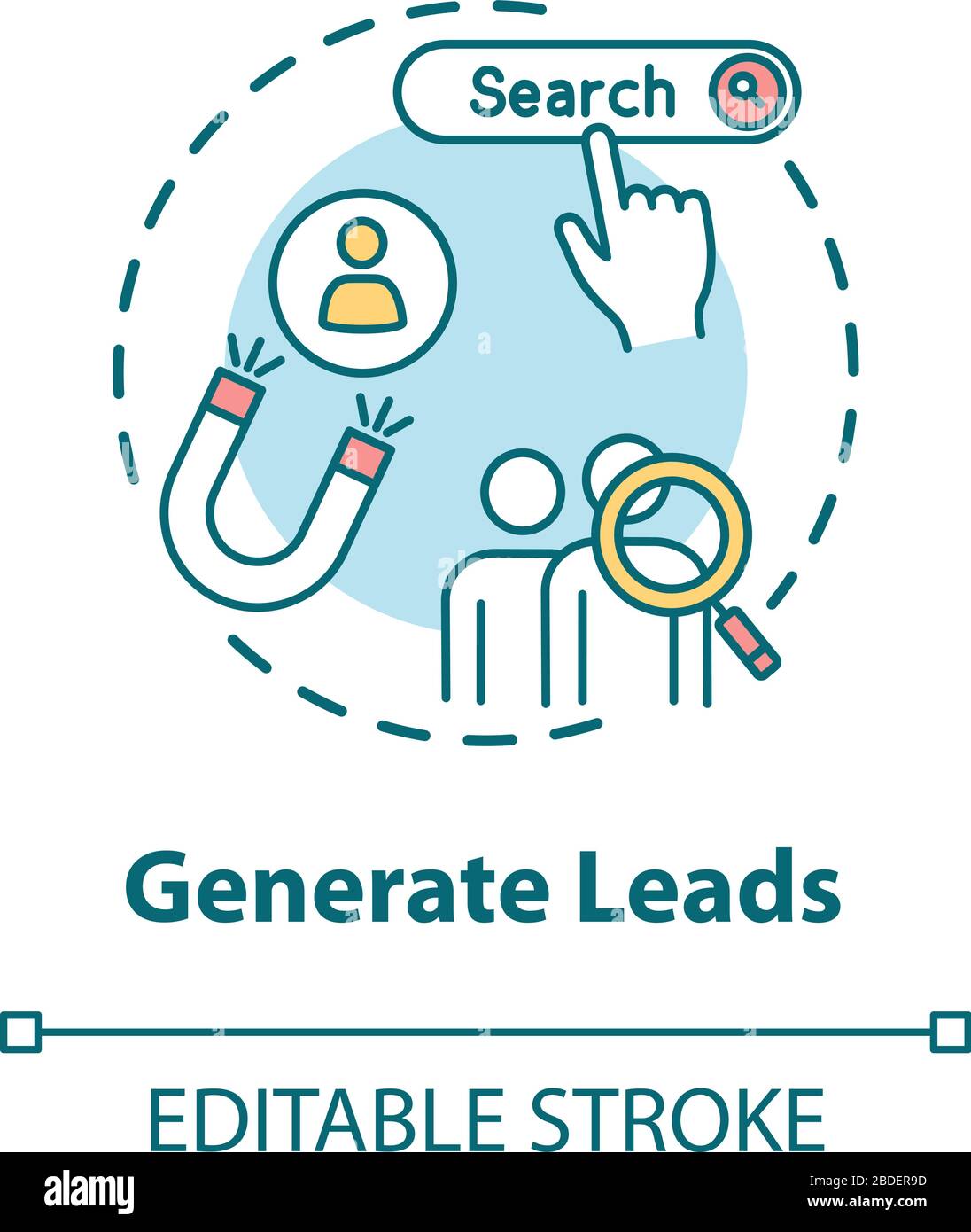 Generate leads concept icon. Inbound marketing, target audience ...