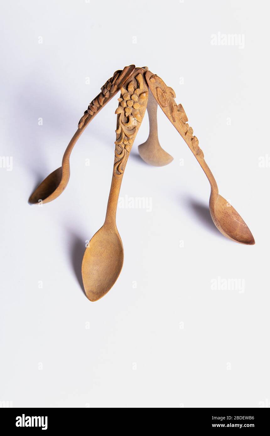 Carved wooden spoons hi-res stock photography and images - Alamy