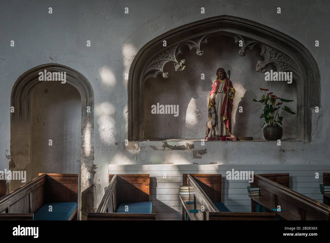 Inside of a small church in the UK Stock Photo - Alamy