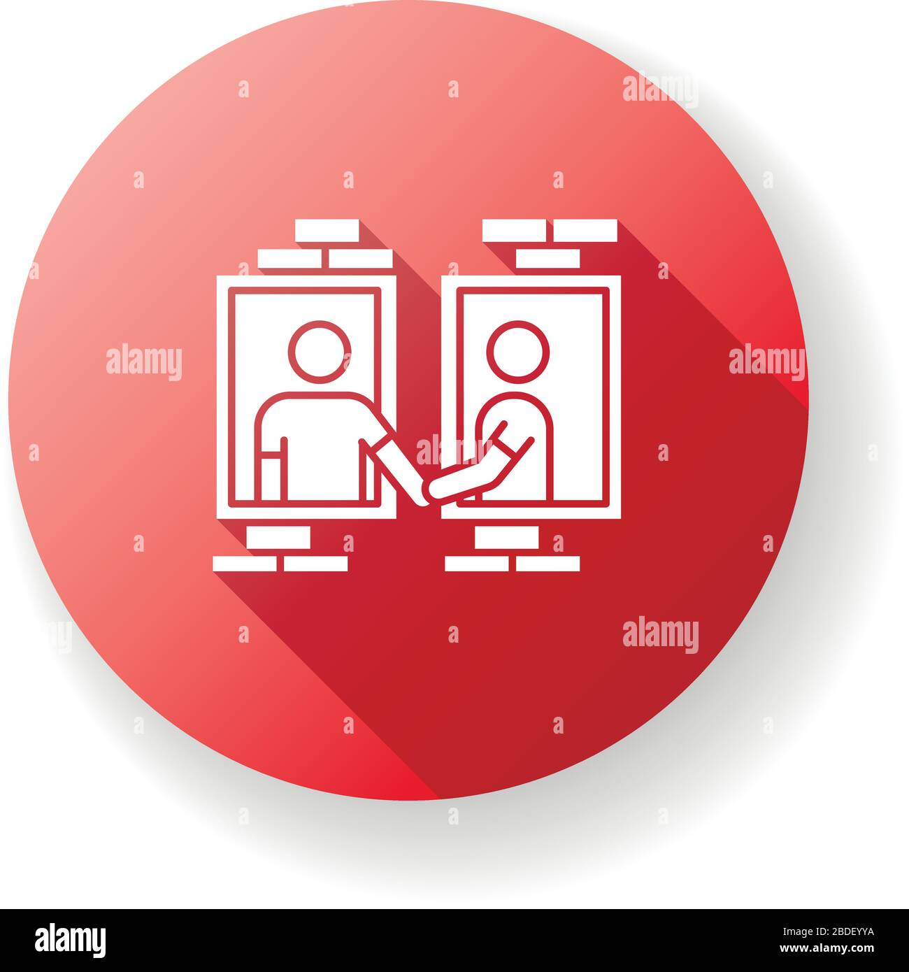 Neighbors in window frames red flat design long shadow glyph icon ...