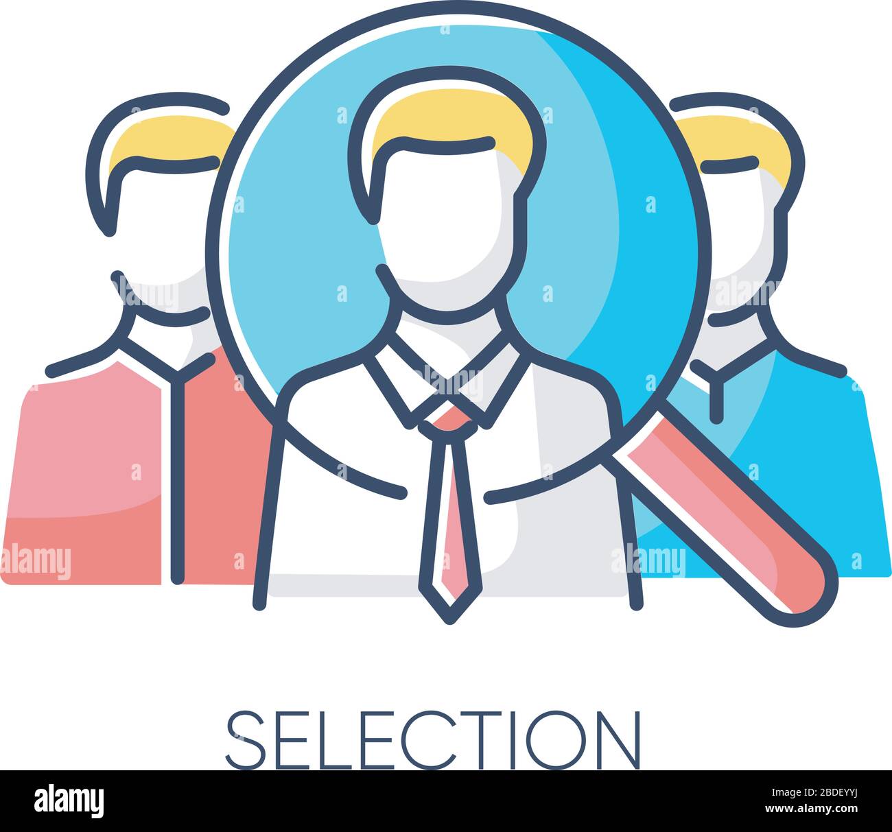 Selection RGB color icon. Executive search, professional headhunting ...