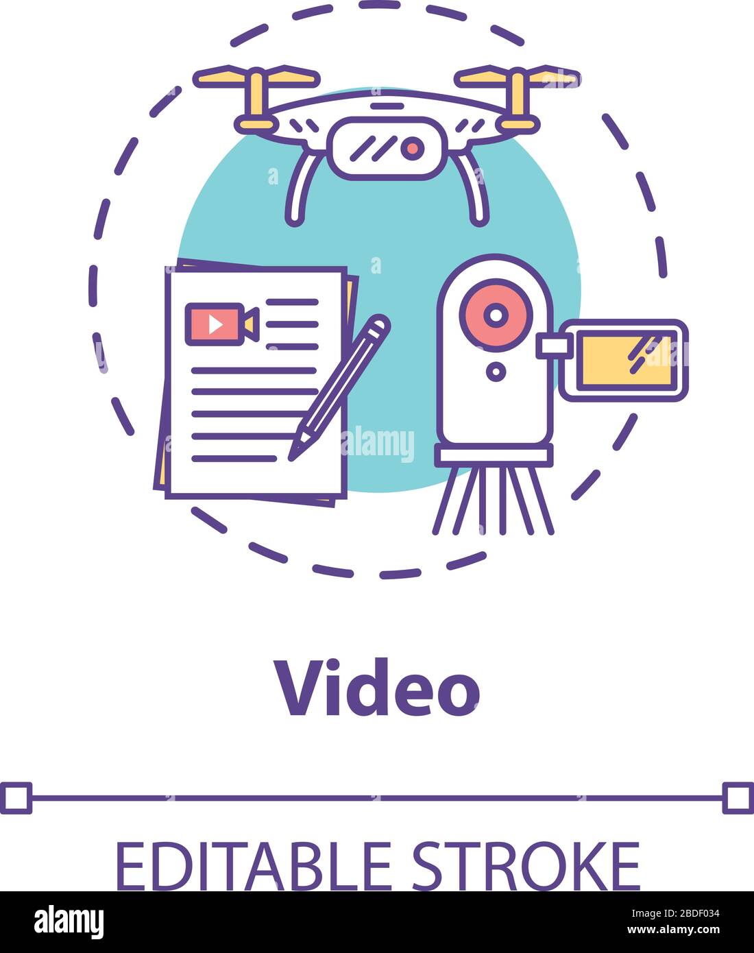 Video concept icon. Digital marketing, multimedia content creation idea ...