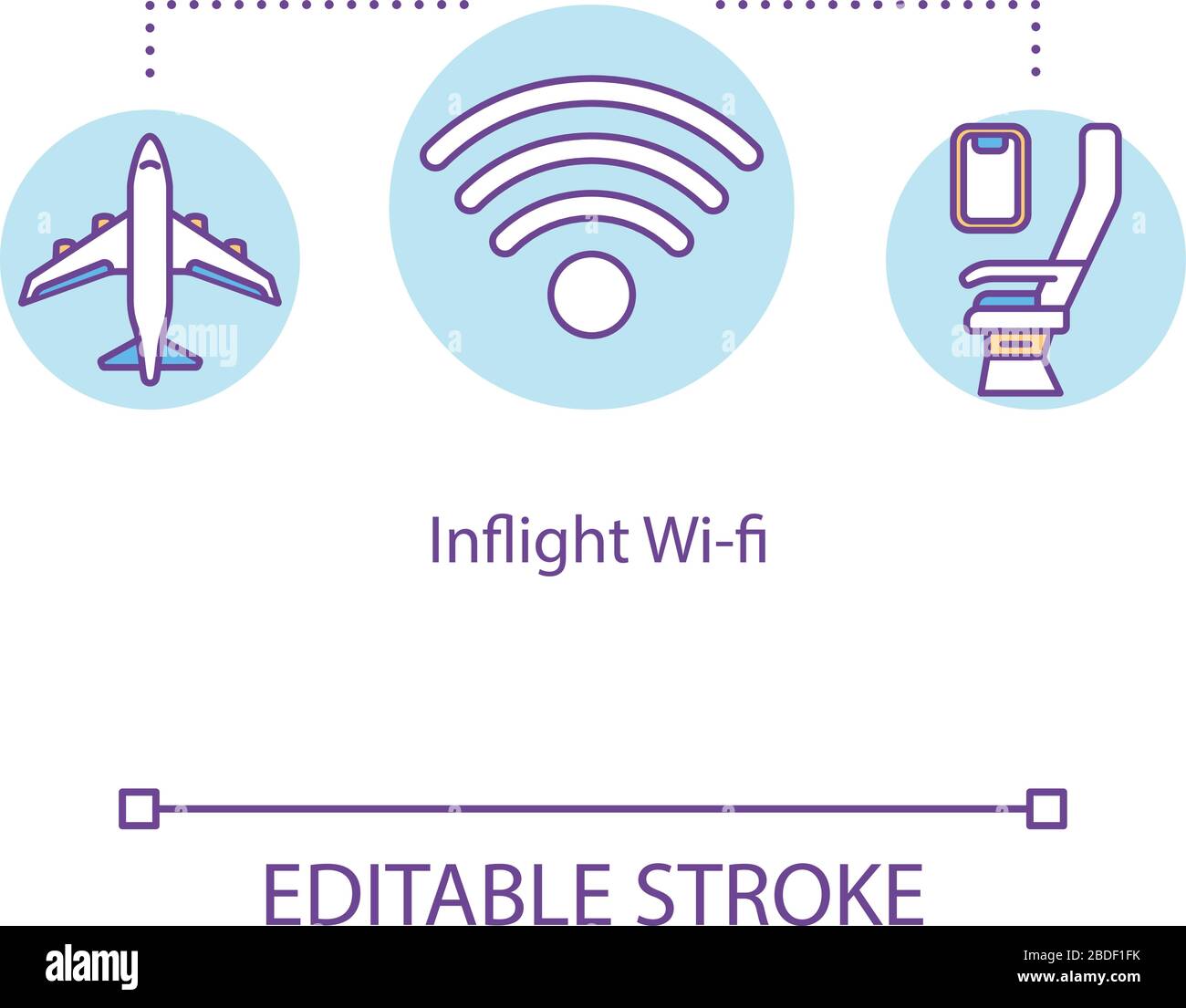 Inflight Wi-fi concept icon. Transient roamer, airplane Internet ...