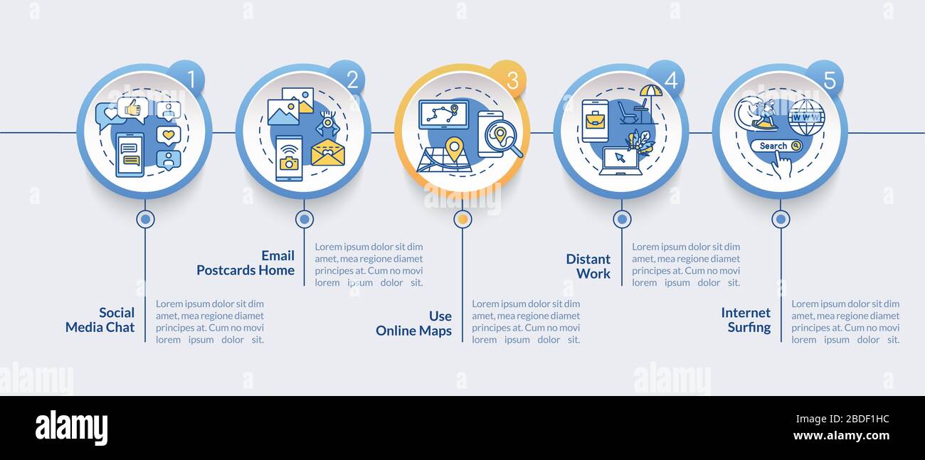 Mail and chats vector infographic template. Internet surfing, maps and ...