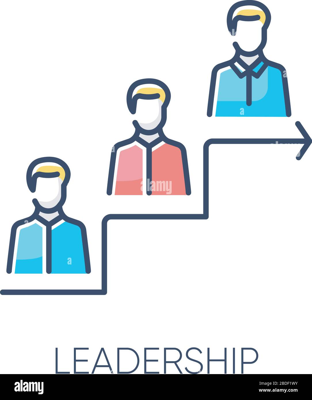 Leadership RGB color icon. Career development, success achievement ...