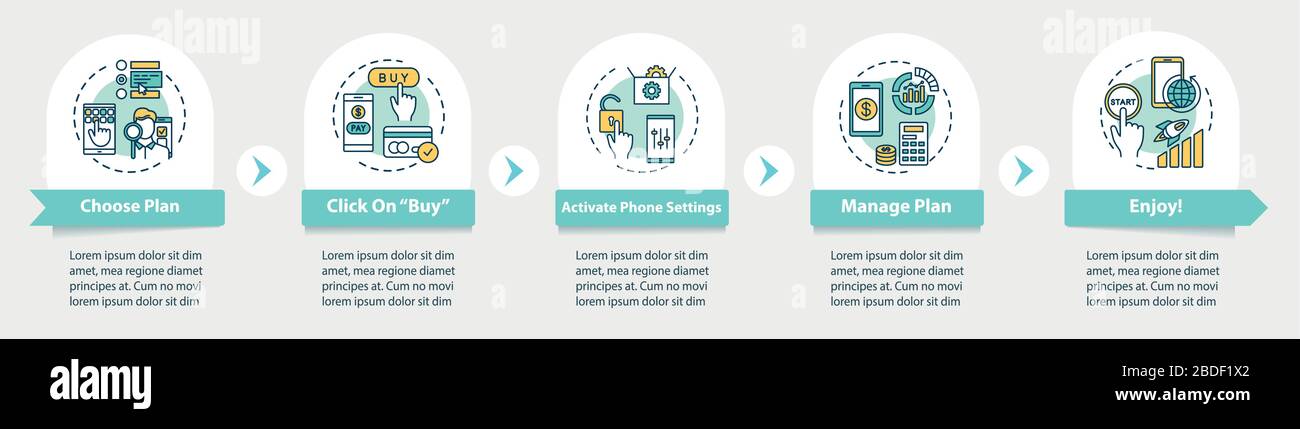 Tariff choice and activation vector infographic template. Mobile ...