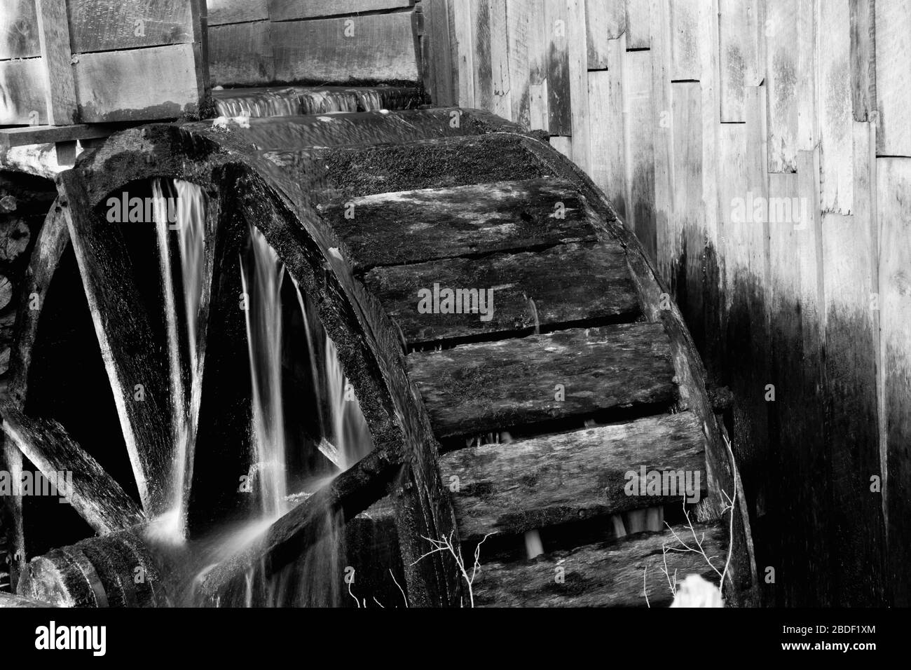 Waterwheel grist mill Black and White Stock Photos & Images - Alamy