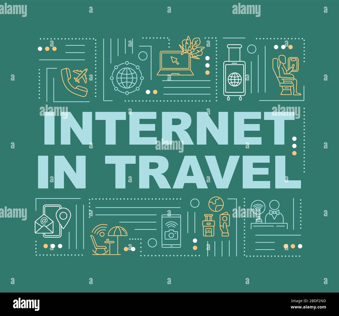 Internet in travel, Wi-fi concepts banner. Transient roamer, convenient ...