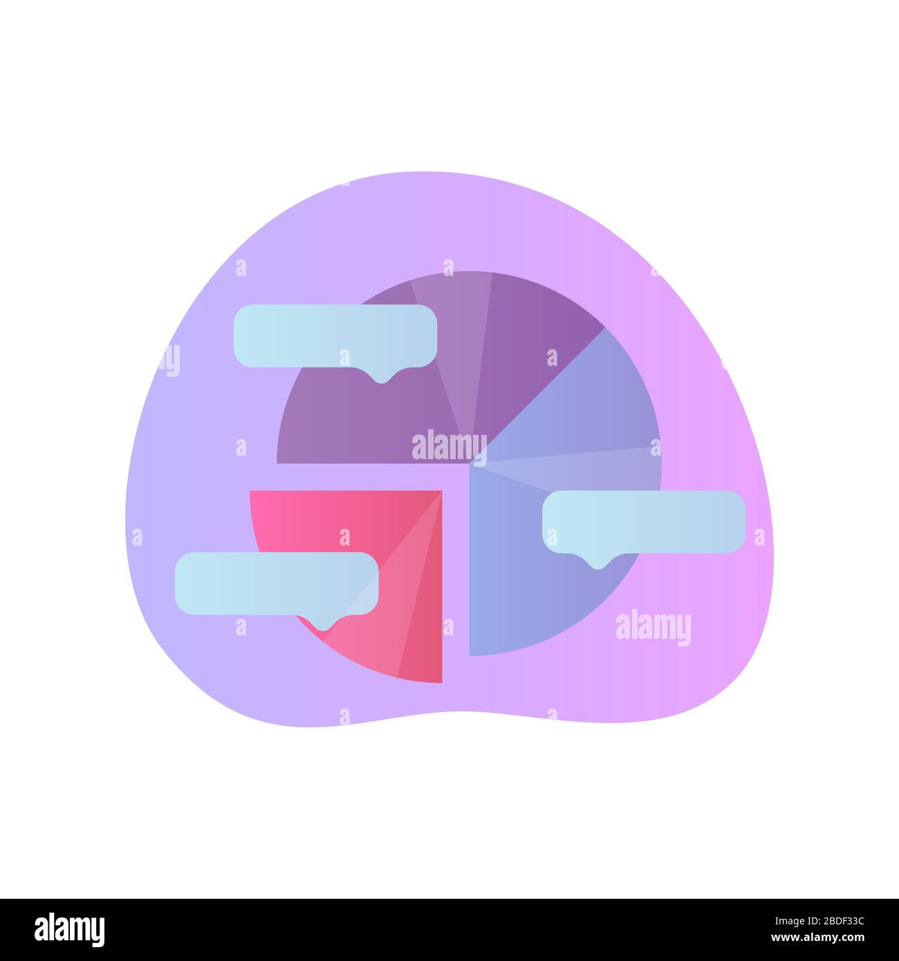 business pie chart icon with modern color full and fluid shape wave ...